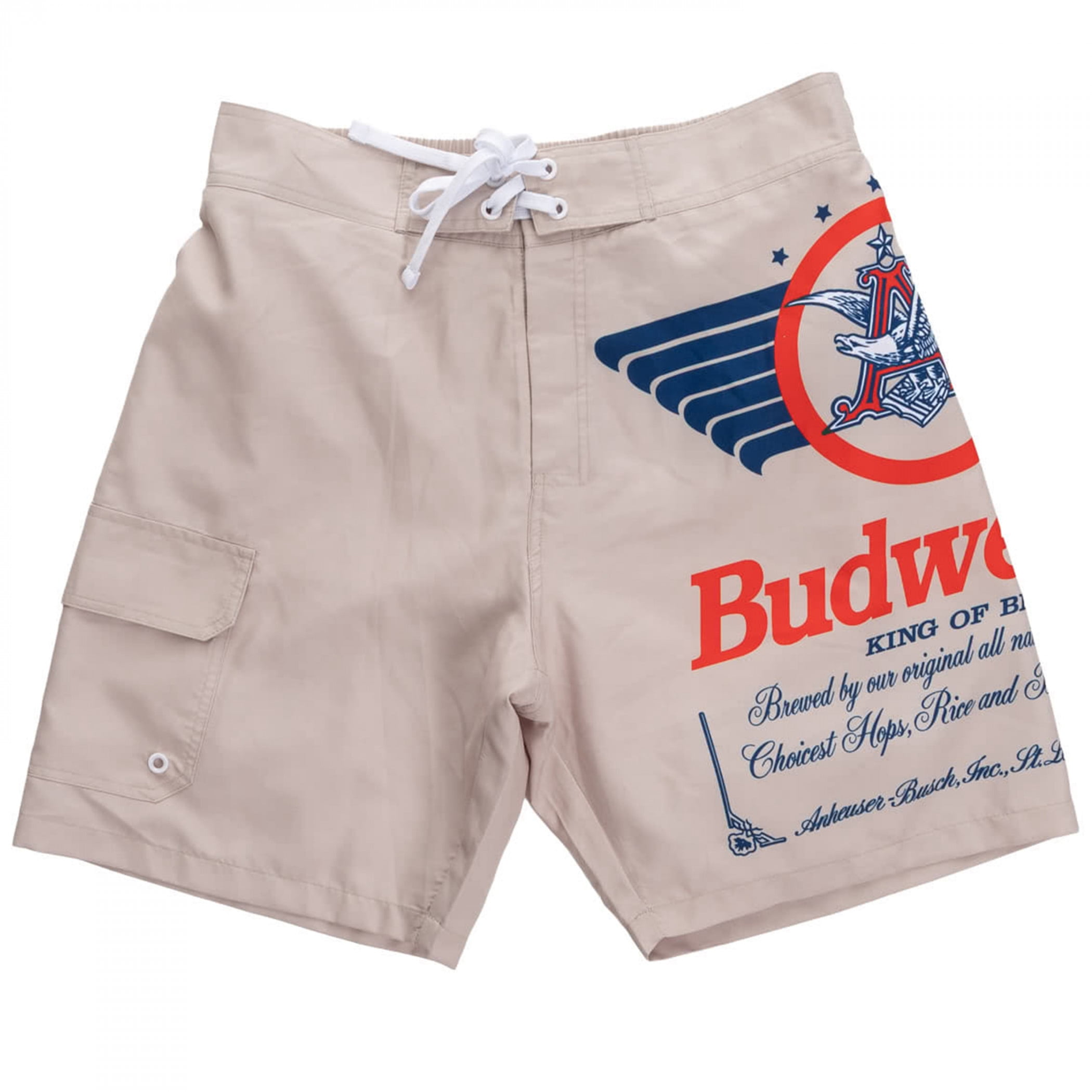 Budweiser King of Beers Vintage Logo Swim Board Shorts-XLarge - Walmart.com