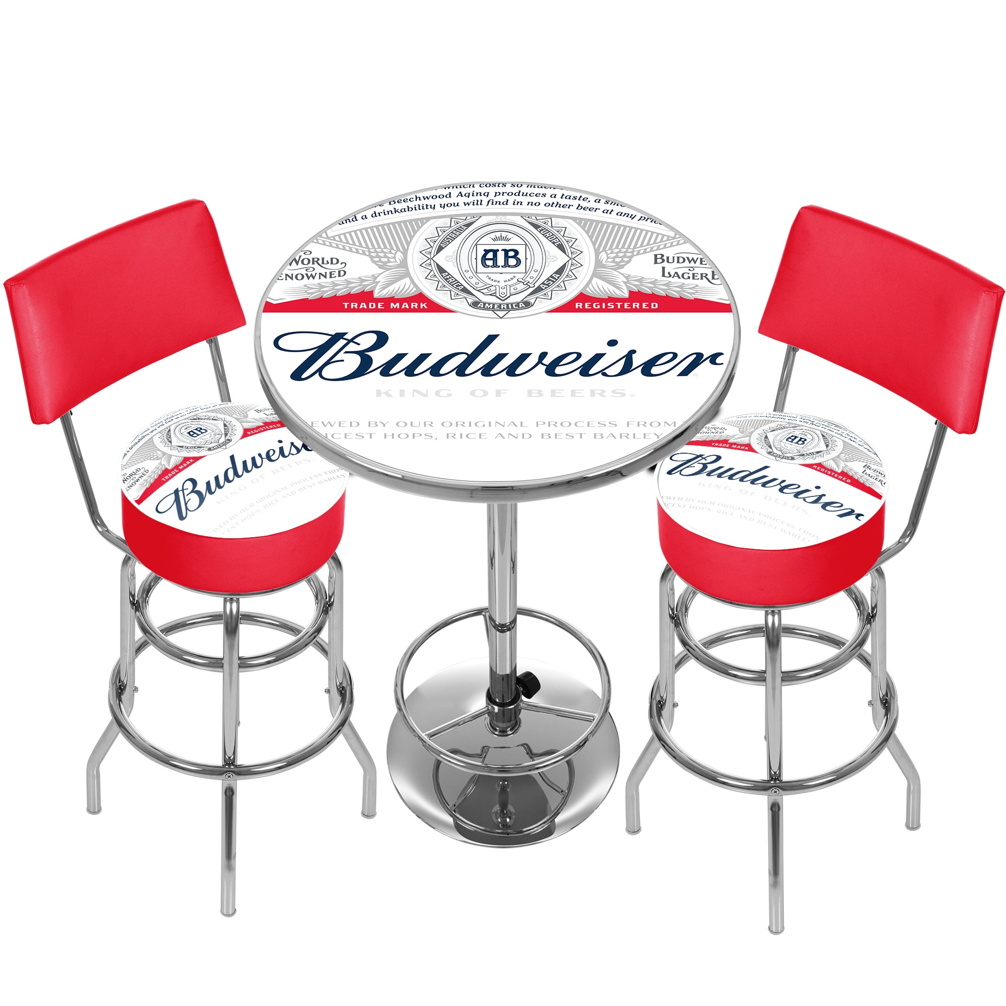 Budweiser Label Bar Stool Set - Officially Licensed - Walmart.com