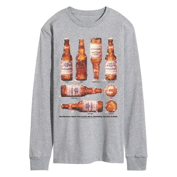 Budweiser - Nothing Beats Bud Grid - Men's Long Sleeve Graphic T-Shirt ...