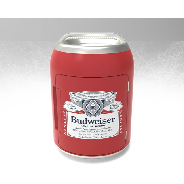 Budweiser Portable 6-Can Mini Personal Fridge Cooler, Beverage Shaped ...