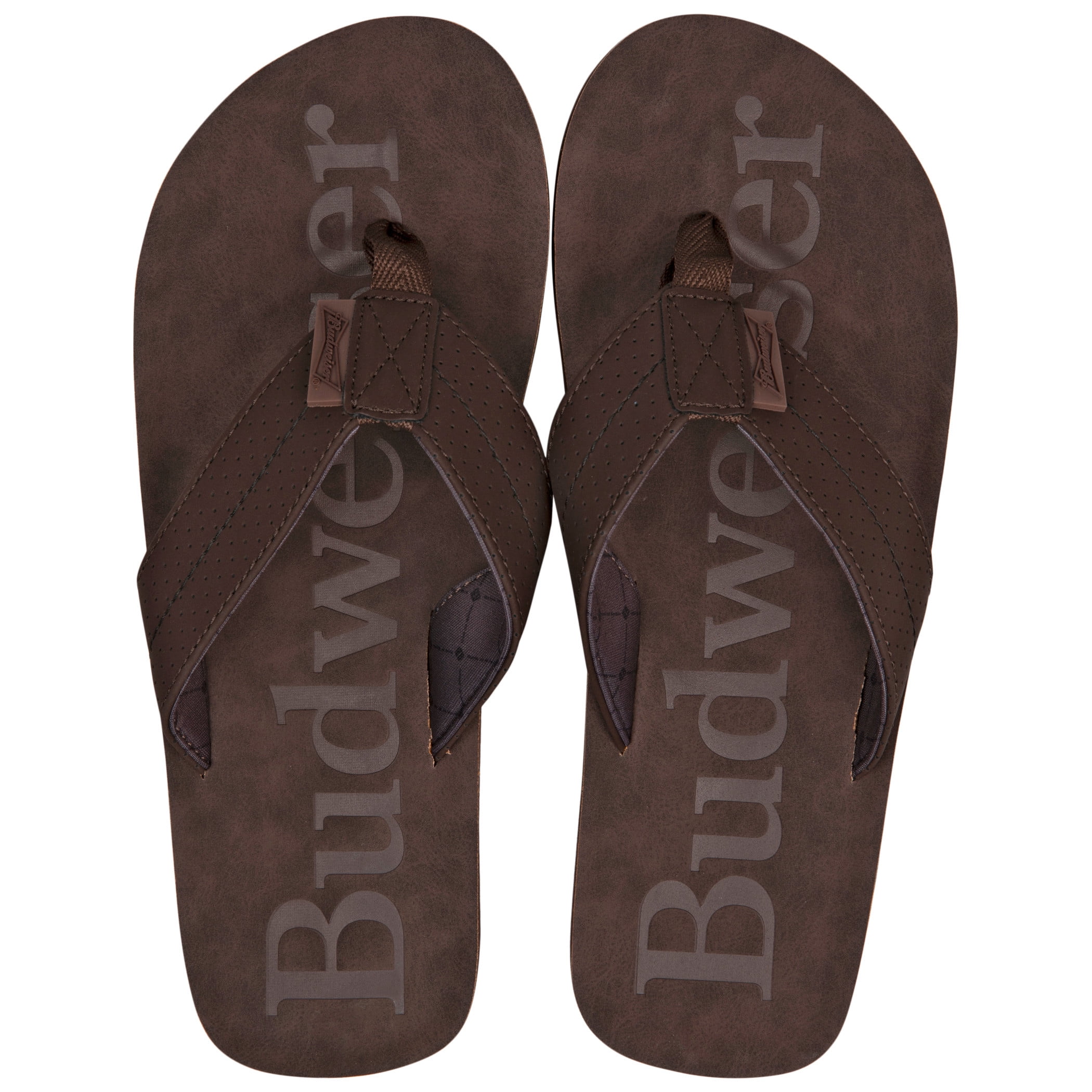 Budweiser Printed Brown Distressed Flip Flop Sandals-Small (7/8 ...
