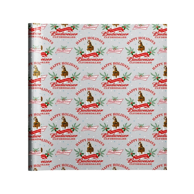 Budweiser Seasonal Gift Wrap - Clydesdale Horse Theme, 60 sq. ft ...