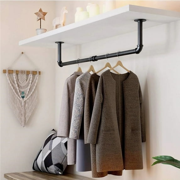 BueDeHai 36'' Heavy Duty Industrial Pipe Clothes Hanger for Laundry ...