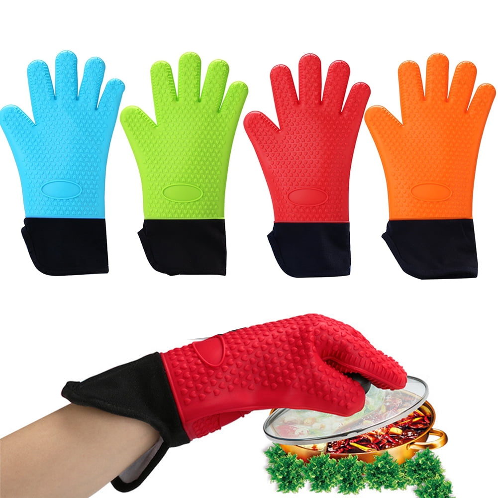 Bueautybox 1PC Oven Gloves, Heat Resistant Cooking Gloves Silicone ...