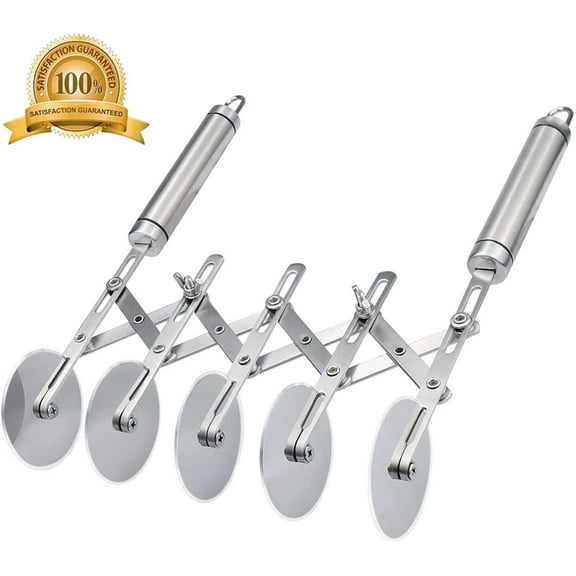 5 Wheel Stainless Steel Pizza Cutter with Double Wheel Dough Divider ...