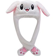 Eutuxia Soft Bunny Ears Hat, Moving Rabbit Plush Toy Cap, Fluffy ...