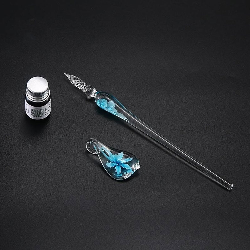 Bueautybox Handmade Glass Dipped Pen Set - Crystal Signature Pen with ...