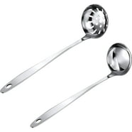 Ludlz 1/2PCS Slotted Spoon and Soup Ladle Set Stainless Steel ...