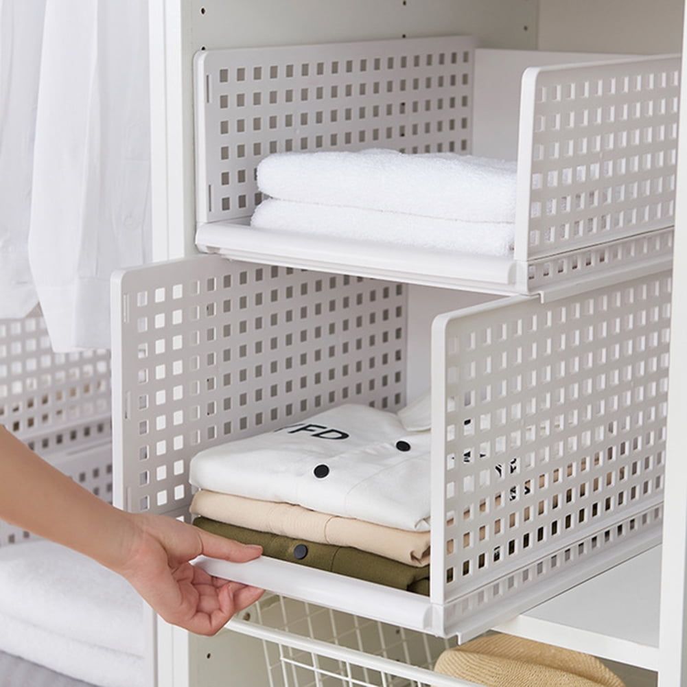 Bueautybox Stackable Space Saving Cabinet Organizer, White - Walmart.com