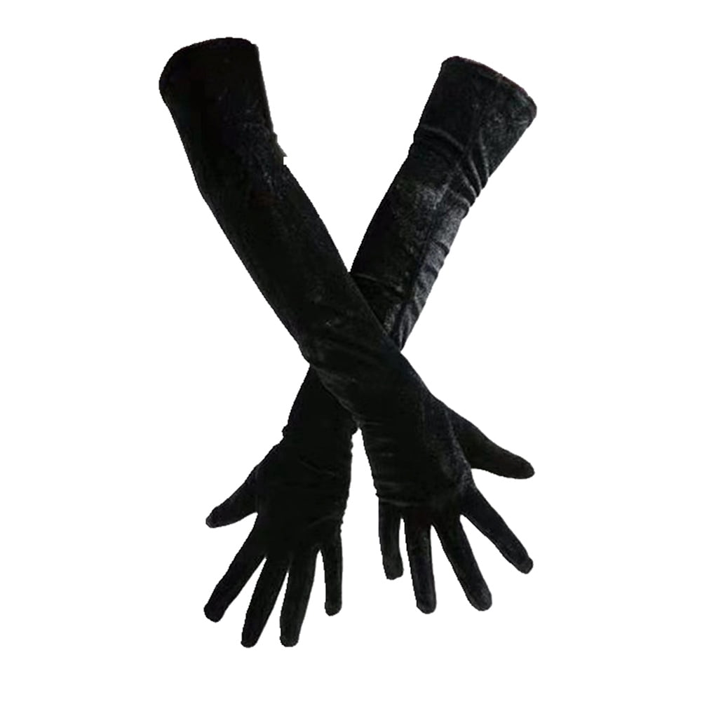 Bueautybox Women Long Velvet Gloves Opera Length Costume Evening ...