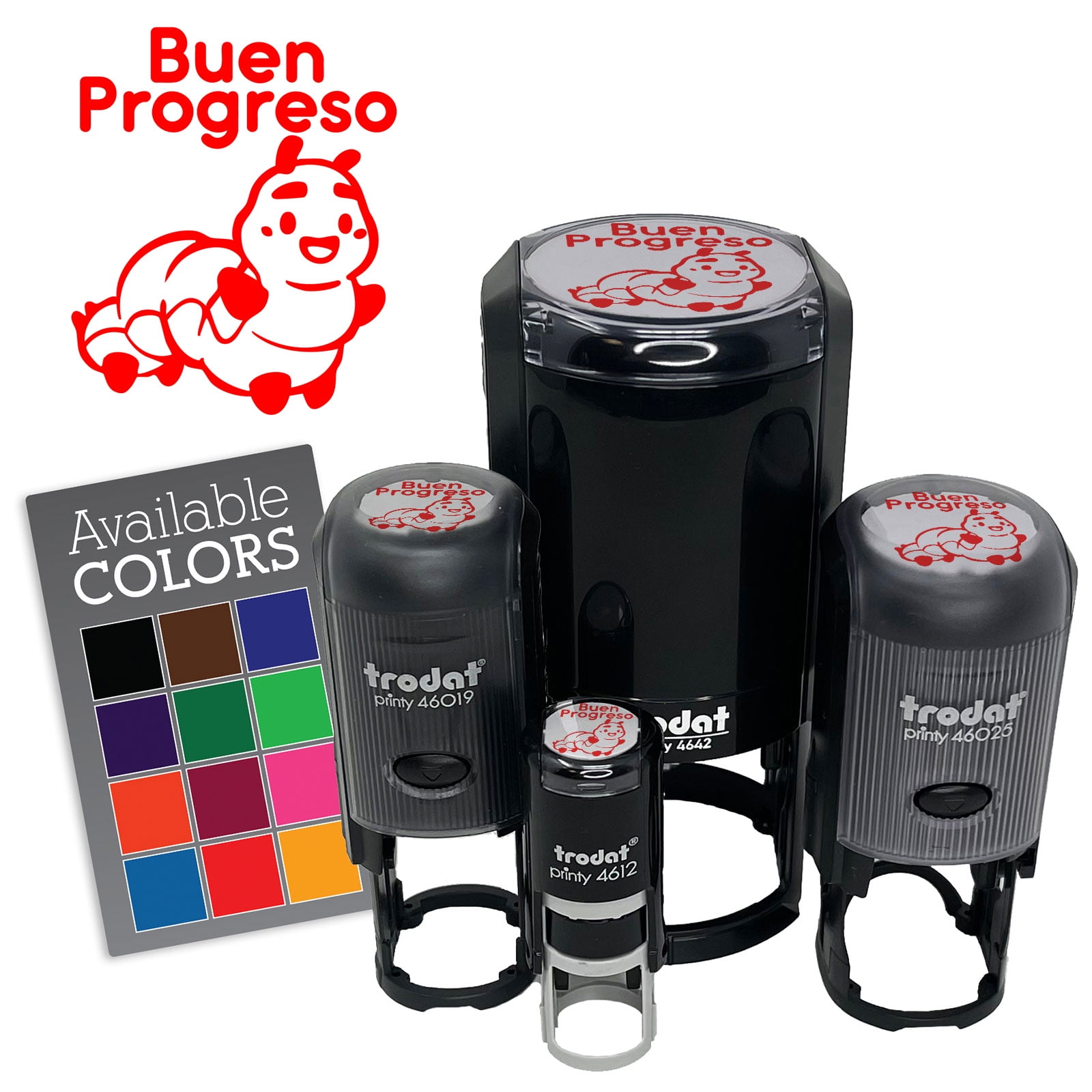 Buen Progresso Spanish Caterpillar Good Progress Self-Inking Rubber ...