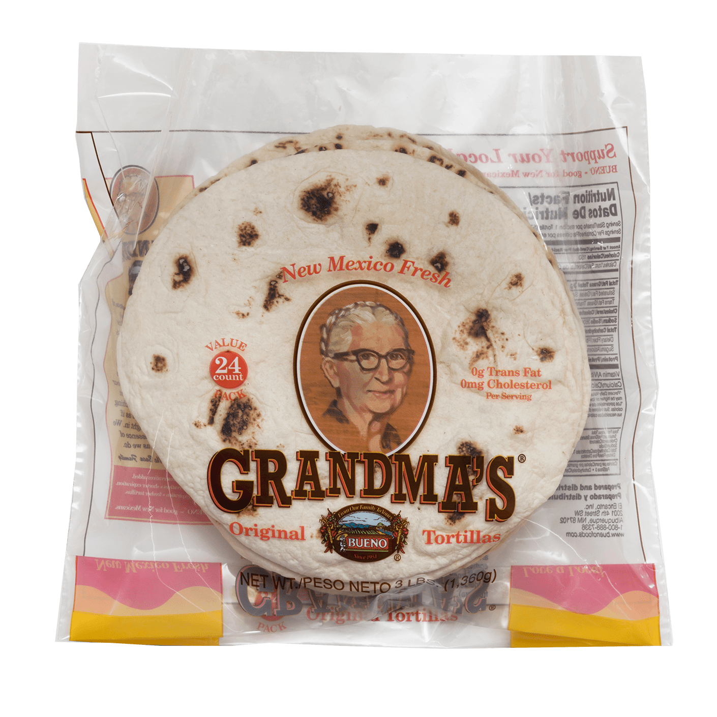 Bueno Foods Grandma's Family Pack Homestyle Flour Tortillas, 48 oz, 24 ...