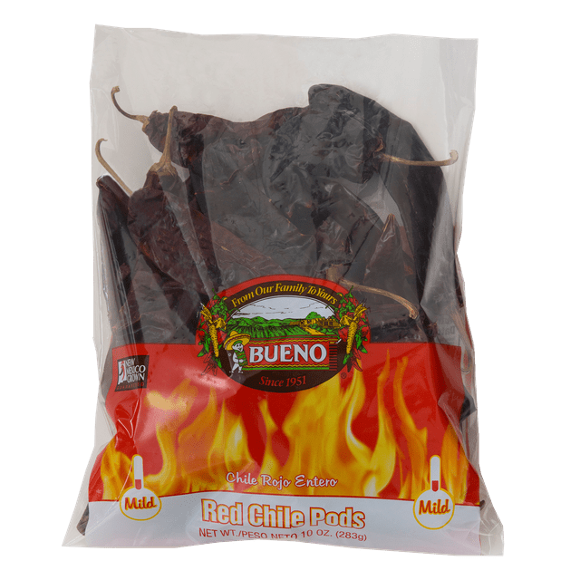 Bueno Foods Mild Red Chile Pods, 10oz. Does Not Contain Any of the 9 ...
