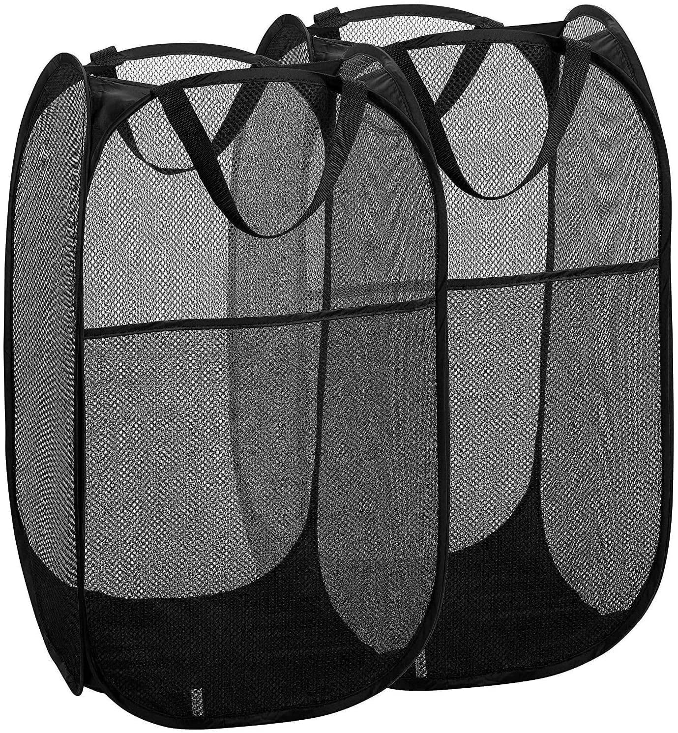 BUENOD 2 Pack Pop Up Clothes Hamper, Collapsible Mesh Laundry Basket ...