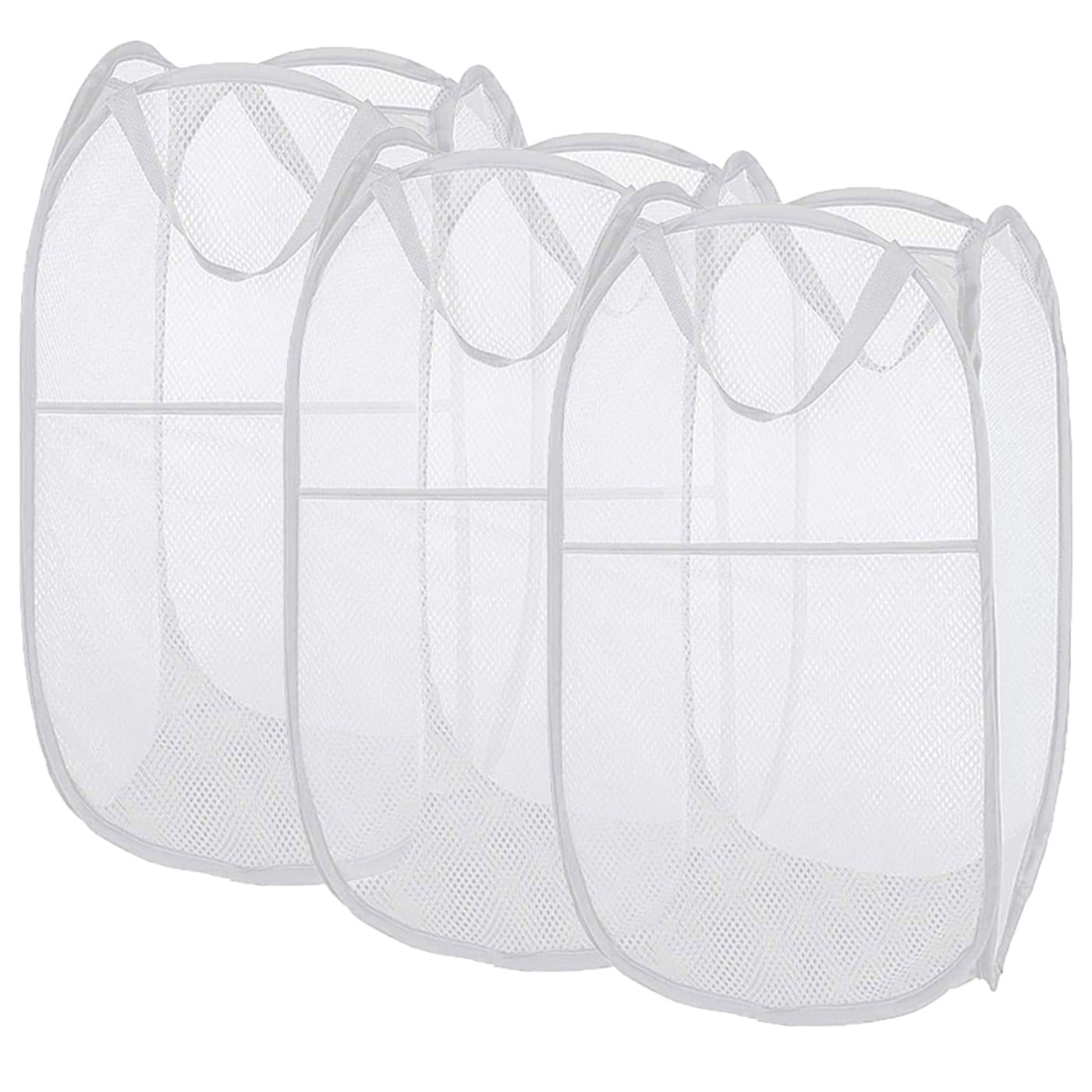 Buenod 3 Pack of Mesh Laundry Hamper Collapsible Popup Clothes Basket ...
