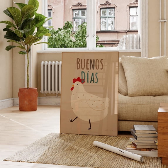 Buenos Dias Chicken Poster Spanish Kitchen Wall Art Design1 Poster ...