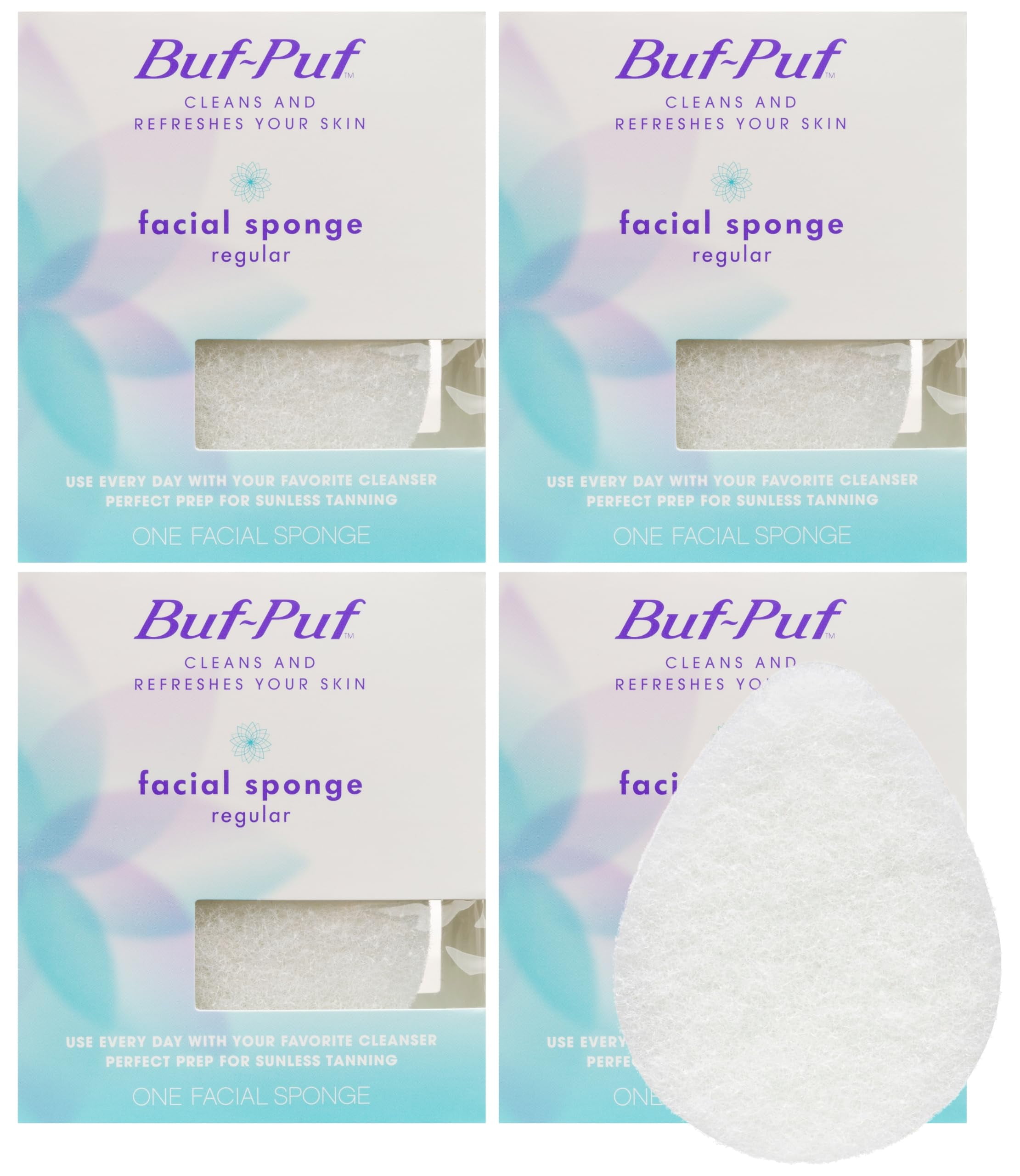 Buf-Puf Facial Sponge, Dermatologist MMF7 Developed, Removes Deep Down ...