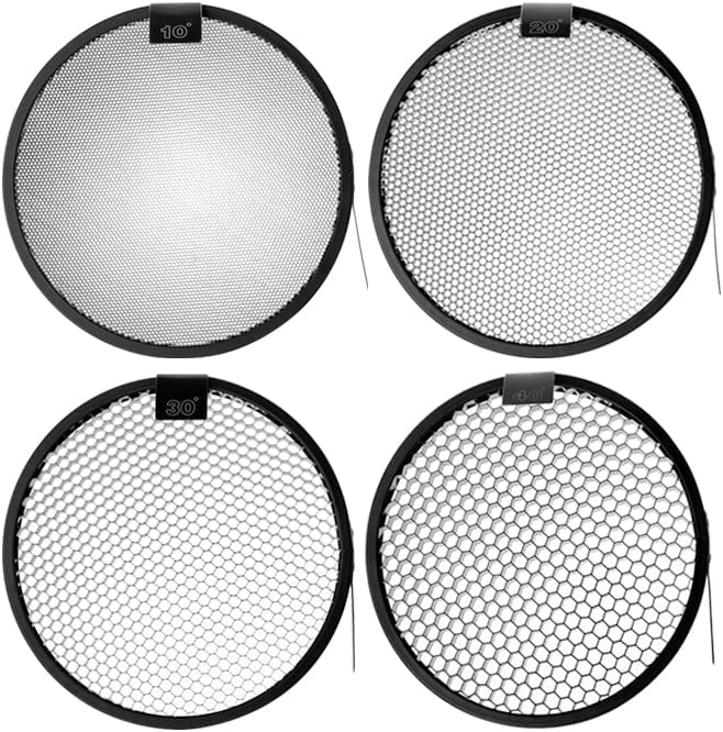 Buff 7” Standard Reflector Grids (Set of 4), 10/20/30/40 Degree ...