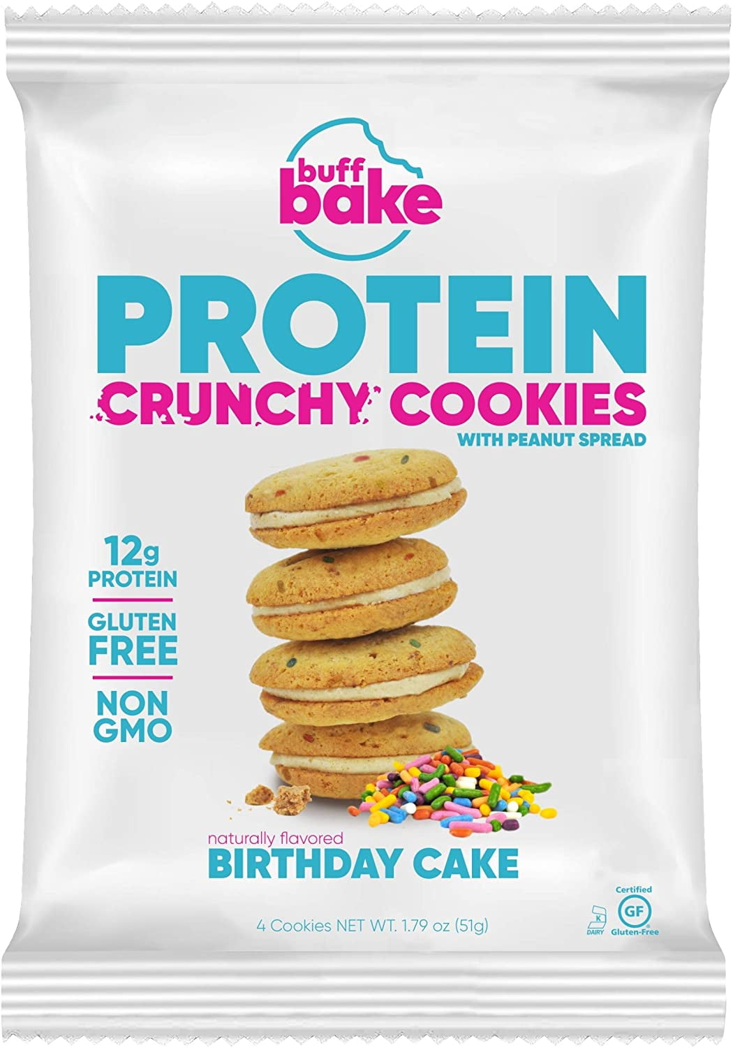 Buff Bake Protein Sandwich Cookie - Birthday Cake Flavor & Gluten Free ...