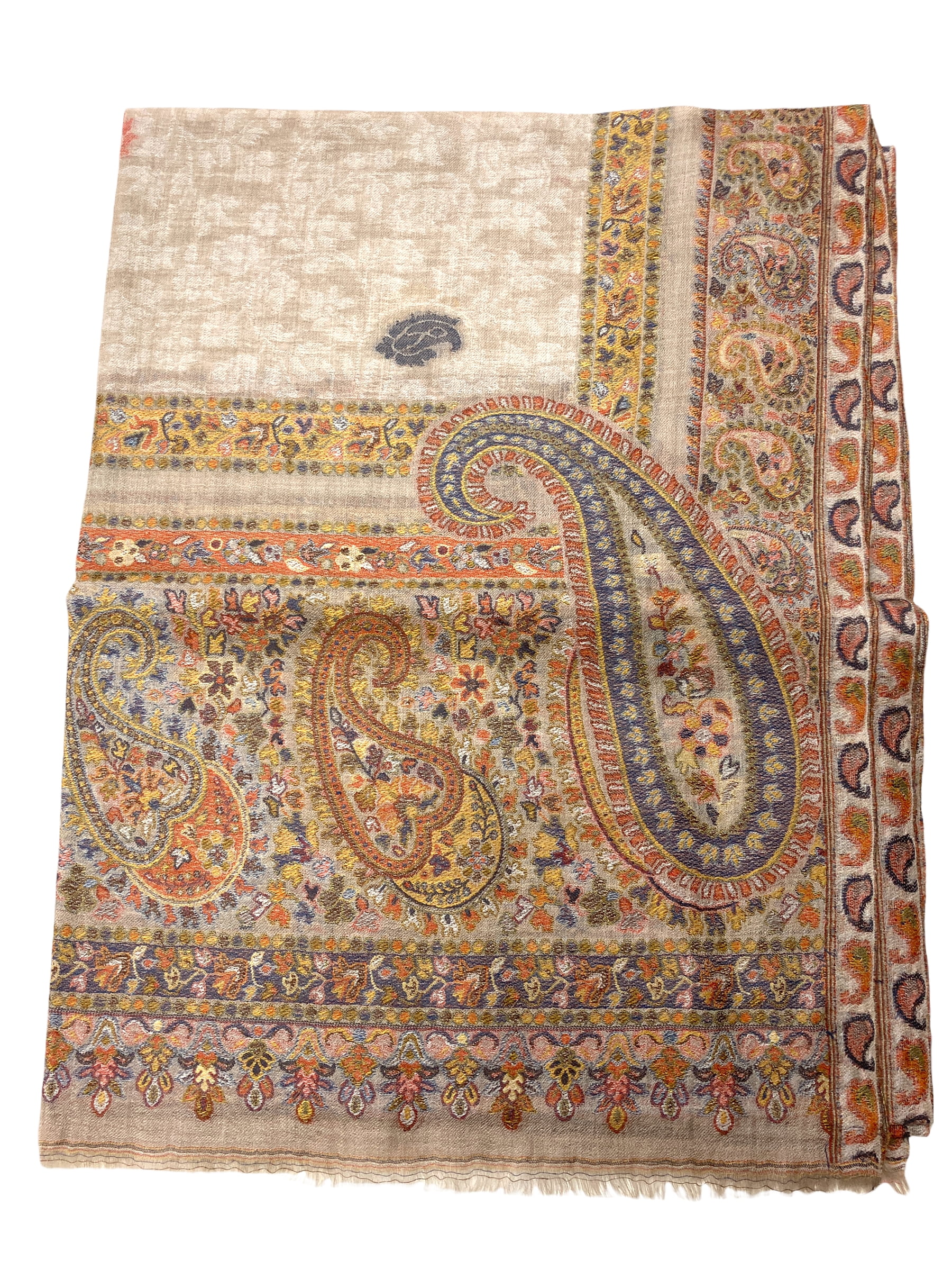 Buff Beige Scarves for Women Lightweight Floral Paisley Print in ...