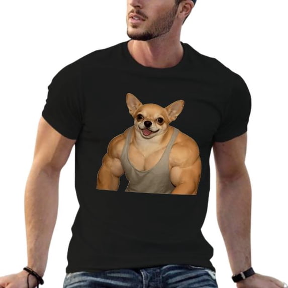 Buff Chihuahua Tee – Tiny Dog, Huge Muscles Meme Shirt,Chihuahua Who ...