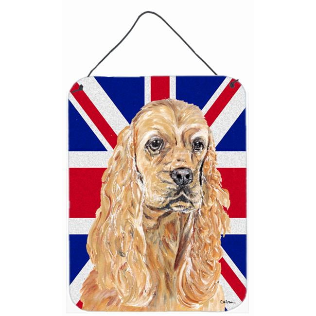 Buff Cocker Spaniel With Engish Union Jack British Flag Aluminium Metal ...