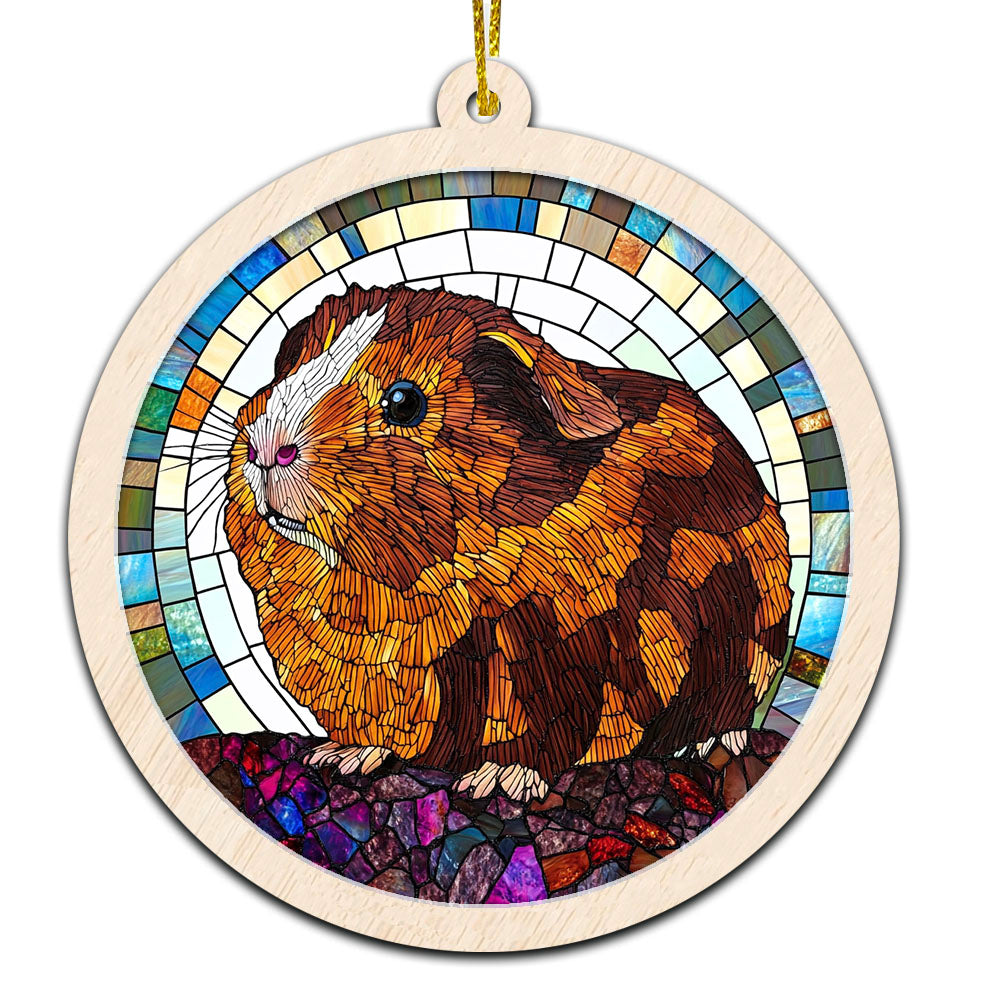 Buff Guinea Pig Stained Glass Suncatcher Ornament – Holiday Ornament ...