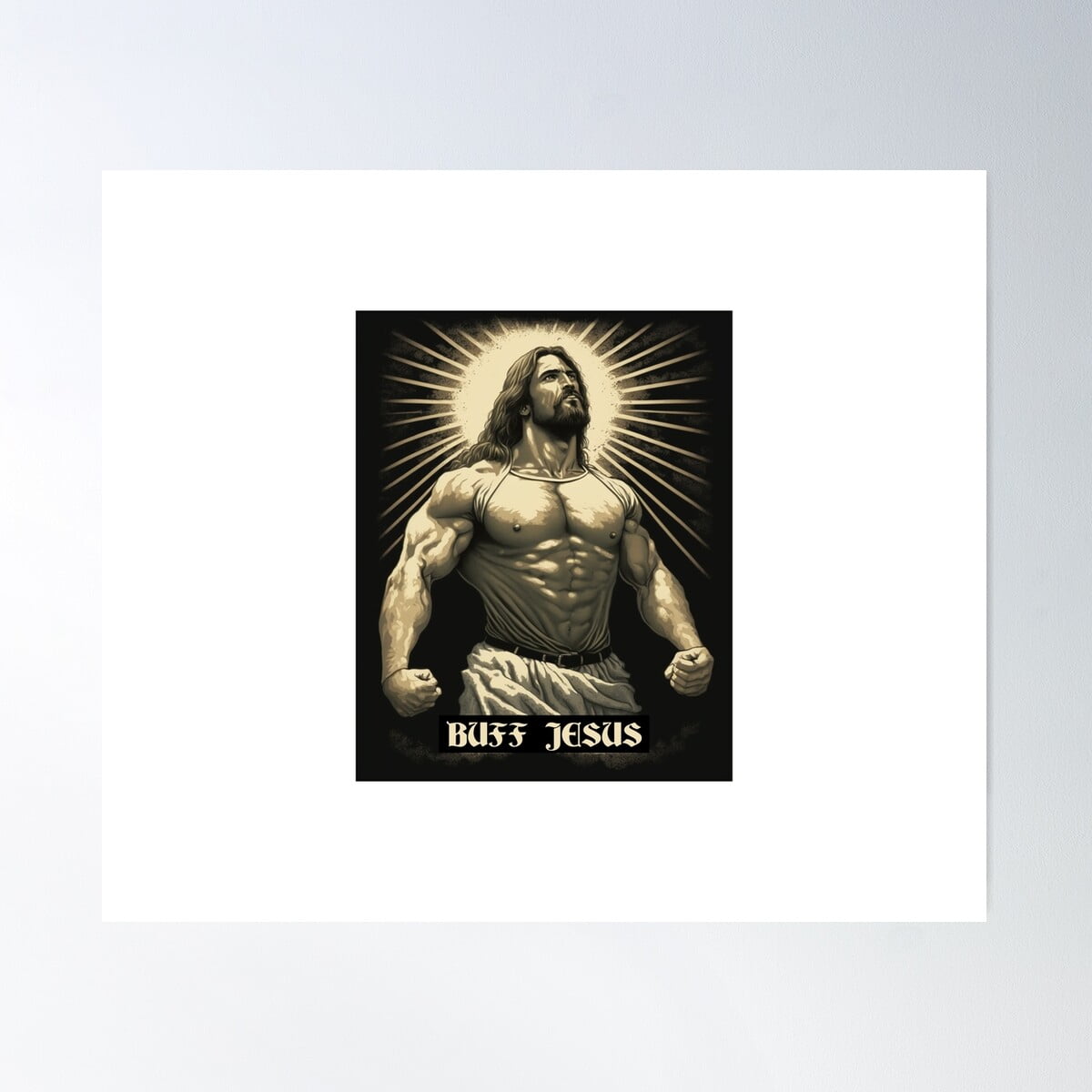 Buff Jesus V1 Poster Wall Art, Modern Wall Decor For Living Room ...