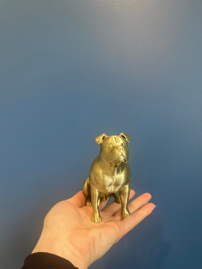 Buff Pitbull with Ears, Pitbull Gifts, Pitbull Mom, Pitbull Statue ...