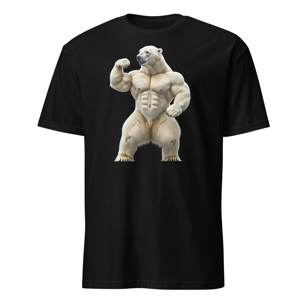 Buff Polar Bear Flexing Animal Gym Workout Design Funny Cartoon Unisex ...
