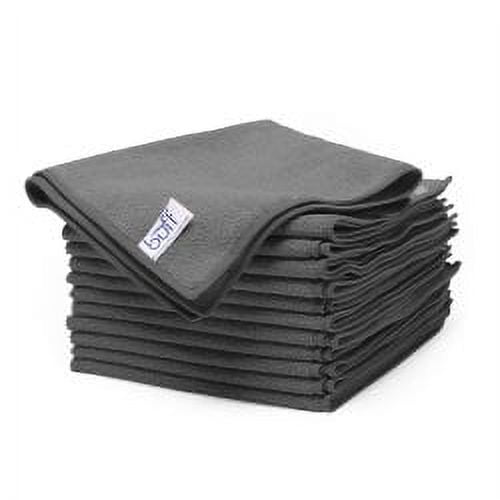 Buff Microfiber Cleaning Cloth | Gray (12 Pack) | Size 16" x 16" | All ...