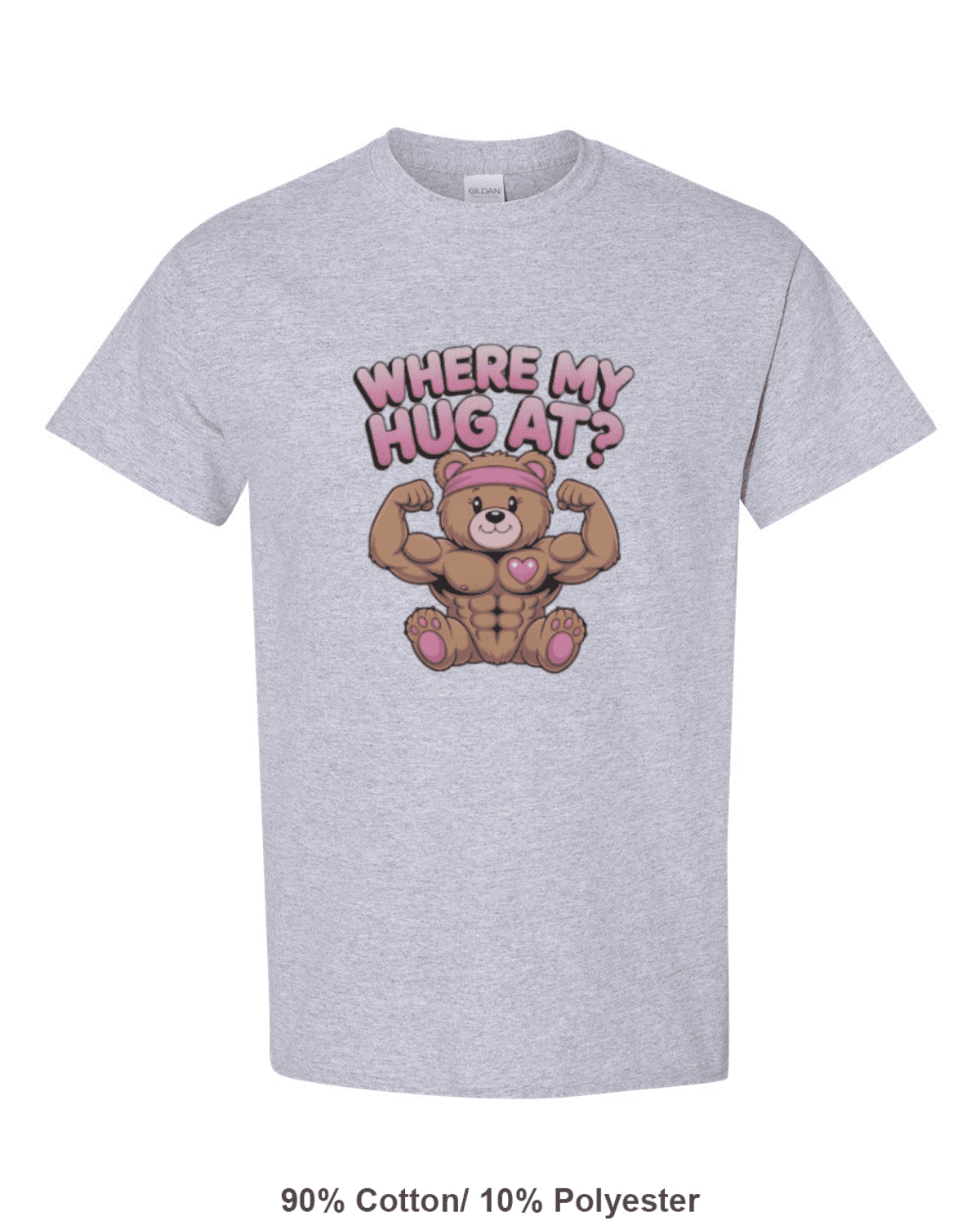 Buff Teddy Bear Cartoon Art Unisex T-Shirt, for men & women, up to size ...