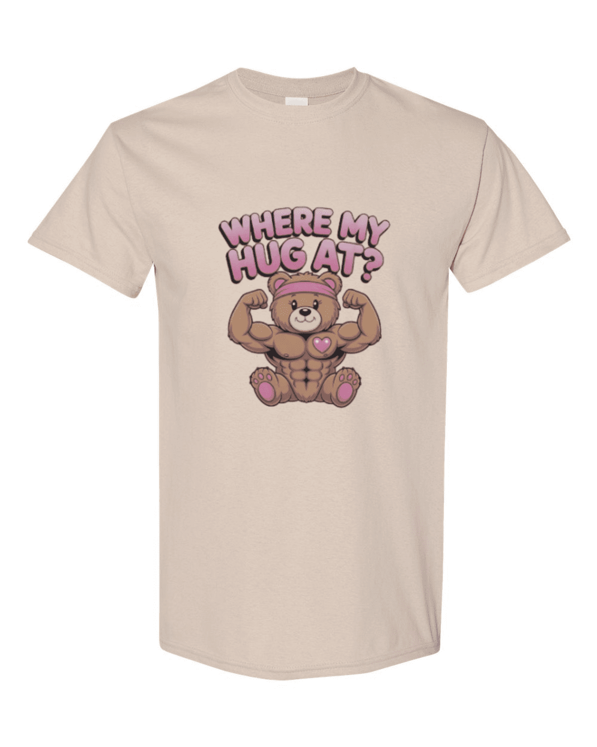 Buff Teddy Bear Cartoon Art Unisex T-Shirt, for men & women, up to size ...