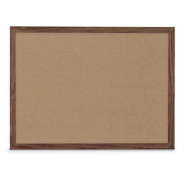 Buff fabric corkboard with walnut wood frame 24' x 18' - Walmart.com