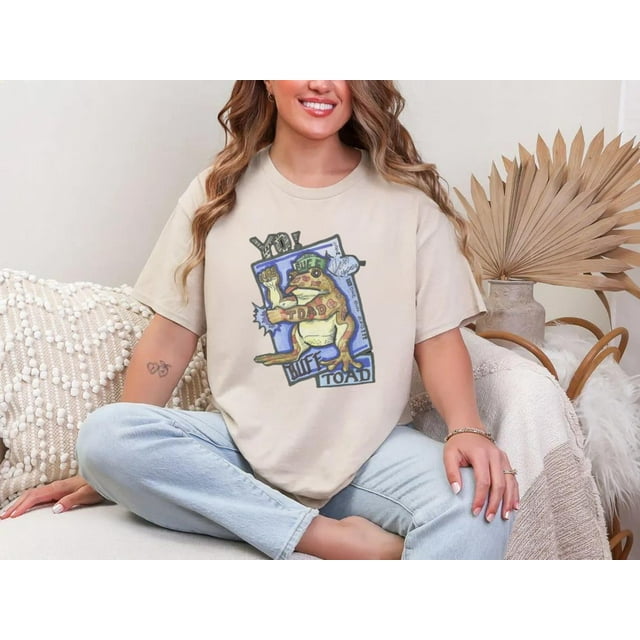 BuffToad Oversized Funny Cartoon Frog Character T-Shirt, for men ...