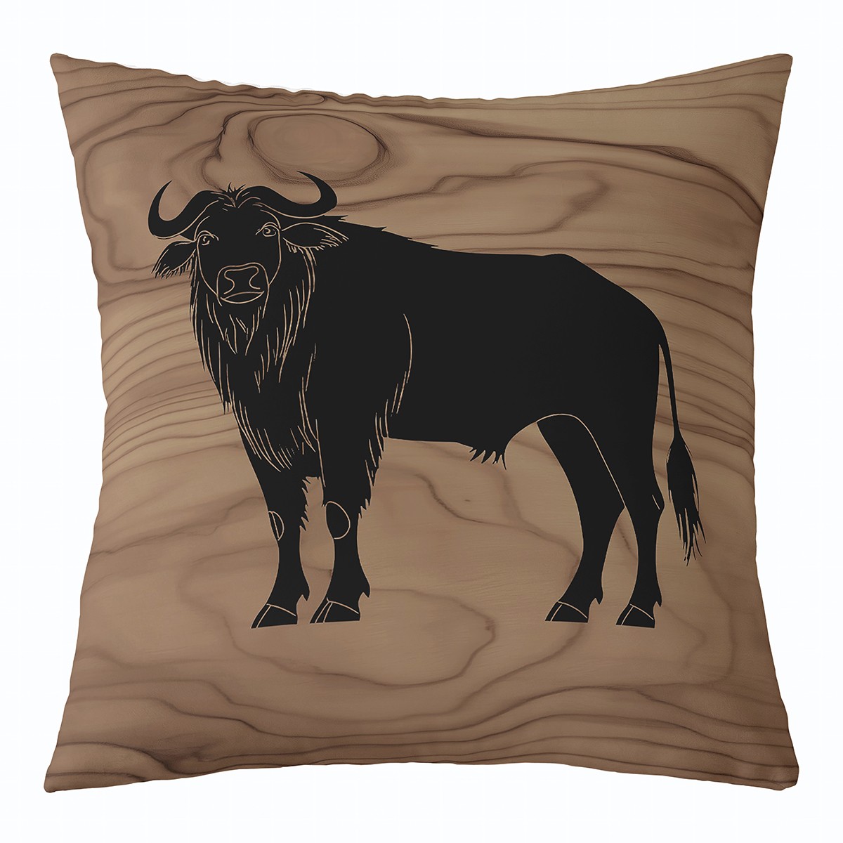 Buffalo 24x24 Pillow Cover, Animals Winter Rustic Throw Pillow Cover ...