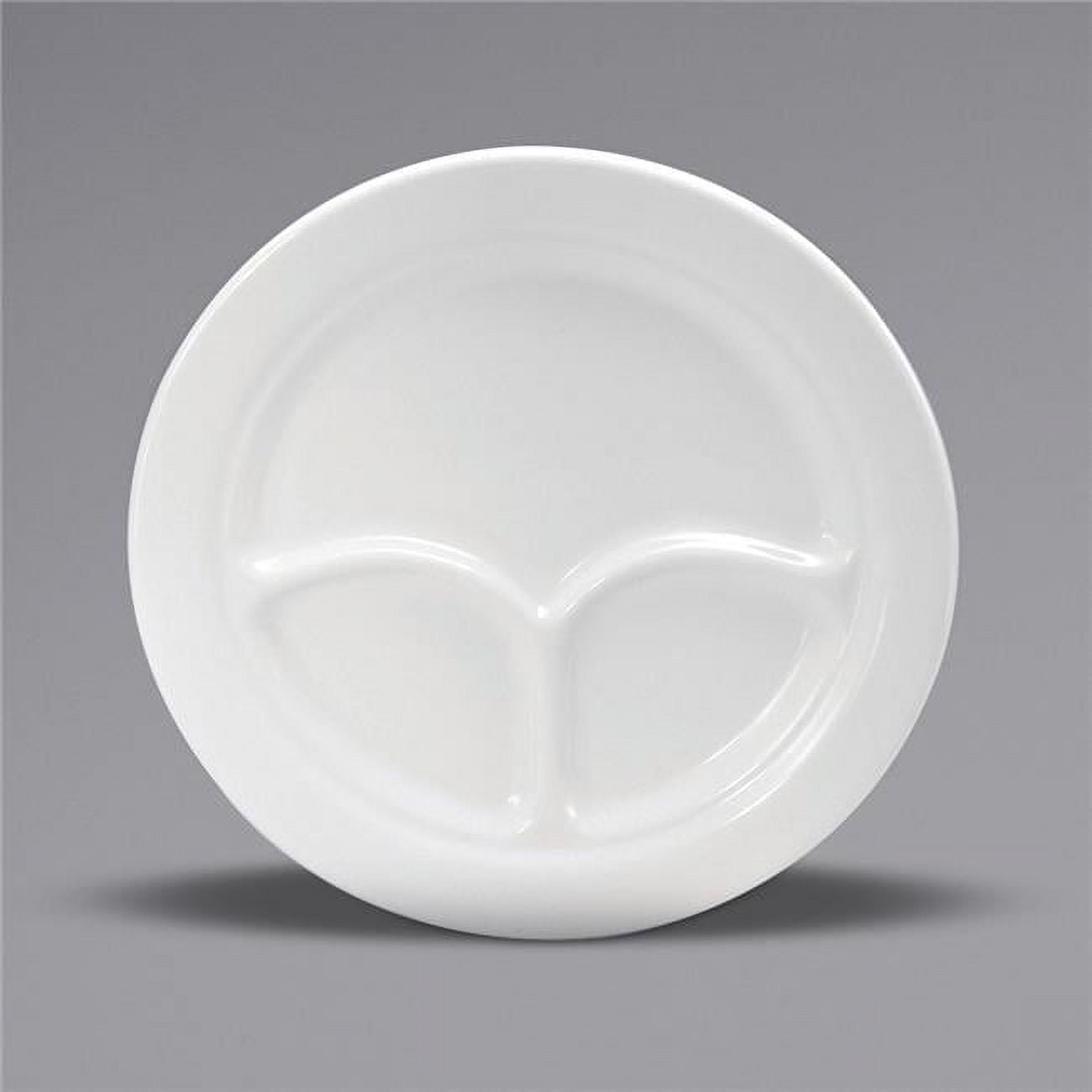 Buffalo 8.75 in. Cream White Ware Rolled Edge Porcelain Compartment ...