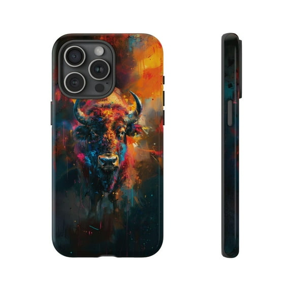 Buffalo Abstract Oil Painting Scenic Wildlife Artistic Scene Phone Case ...
