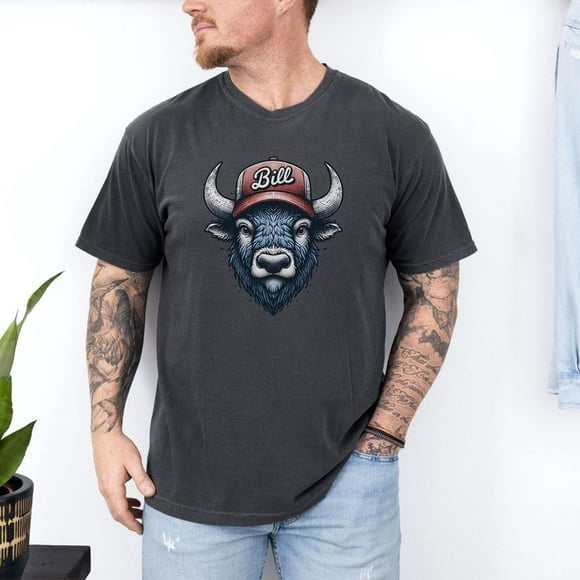 Buffalo B_I_L_L T-Shirt, Oversize Unisex Tee, High-Quality, Soft Washed ...
