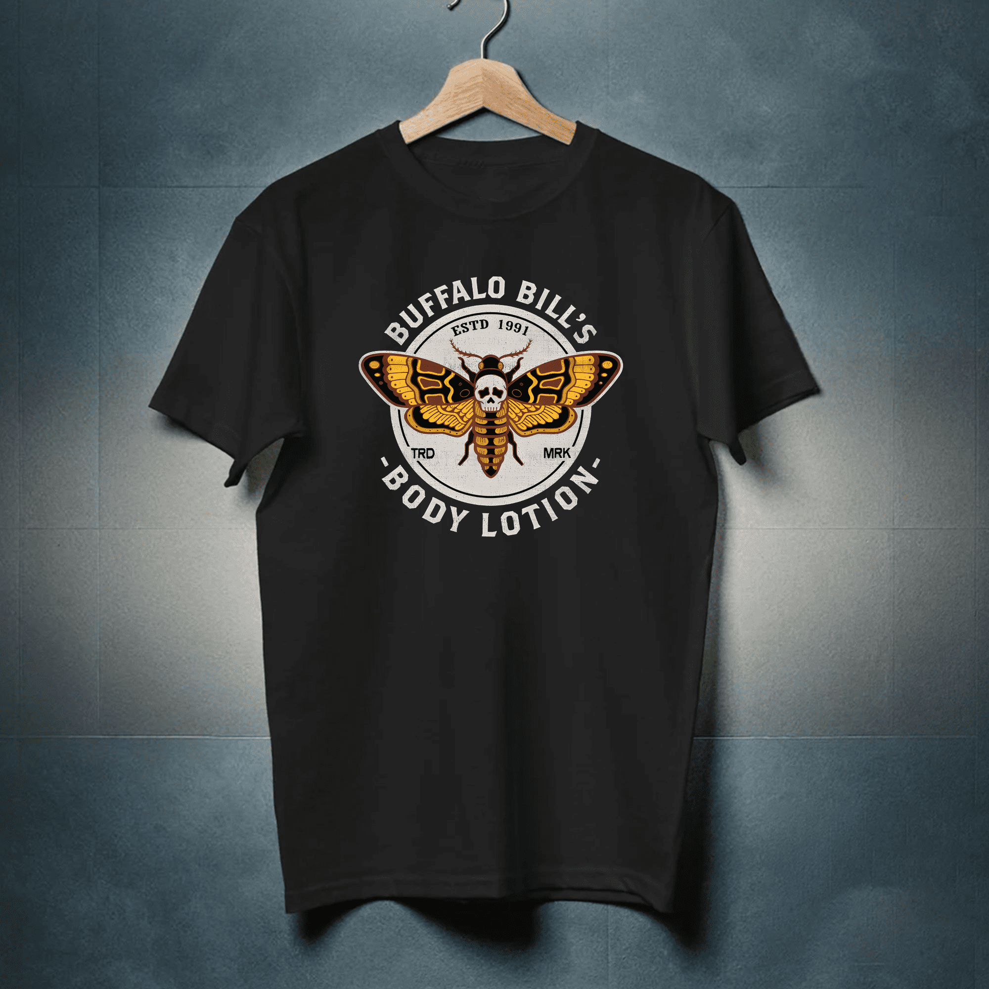 Buffalo Bill's Body Lotion Death's Head Moth Horror Silence Lambs Tee T ...