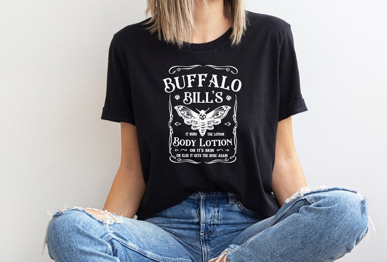 Buffalo Bill's Body Lotion Shirt - Whiskey Label Tshirt - Scary Spooky ...