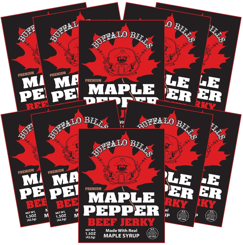 Buffalo Bills 1.5oz Premium Maple Pepper Beef Jerky Packs (ten 1.5oz ...