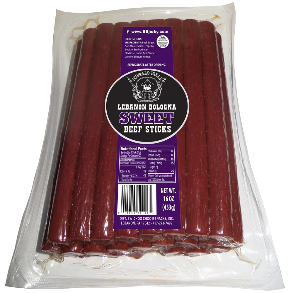 Buffalo Bills 1-lb Sweet Lebanon Bologna Sticks with 16 Pieces ...