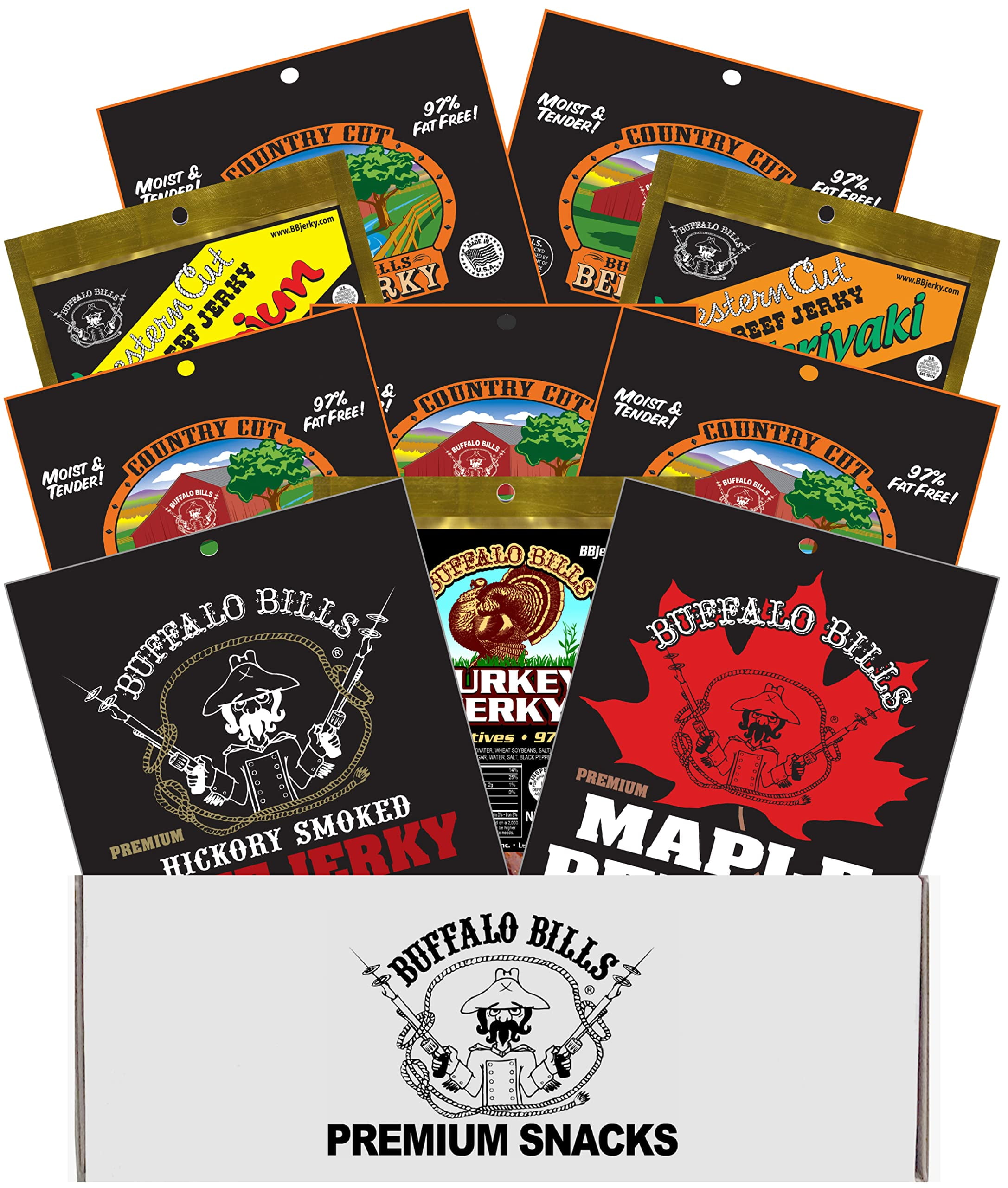 Buffalo Bills 10-Piece Assorted Jerky Sampler Gift Box (10 packs of ...