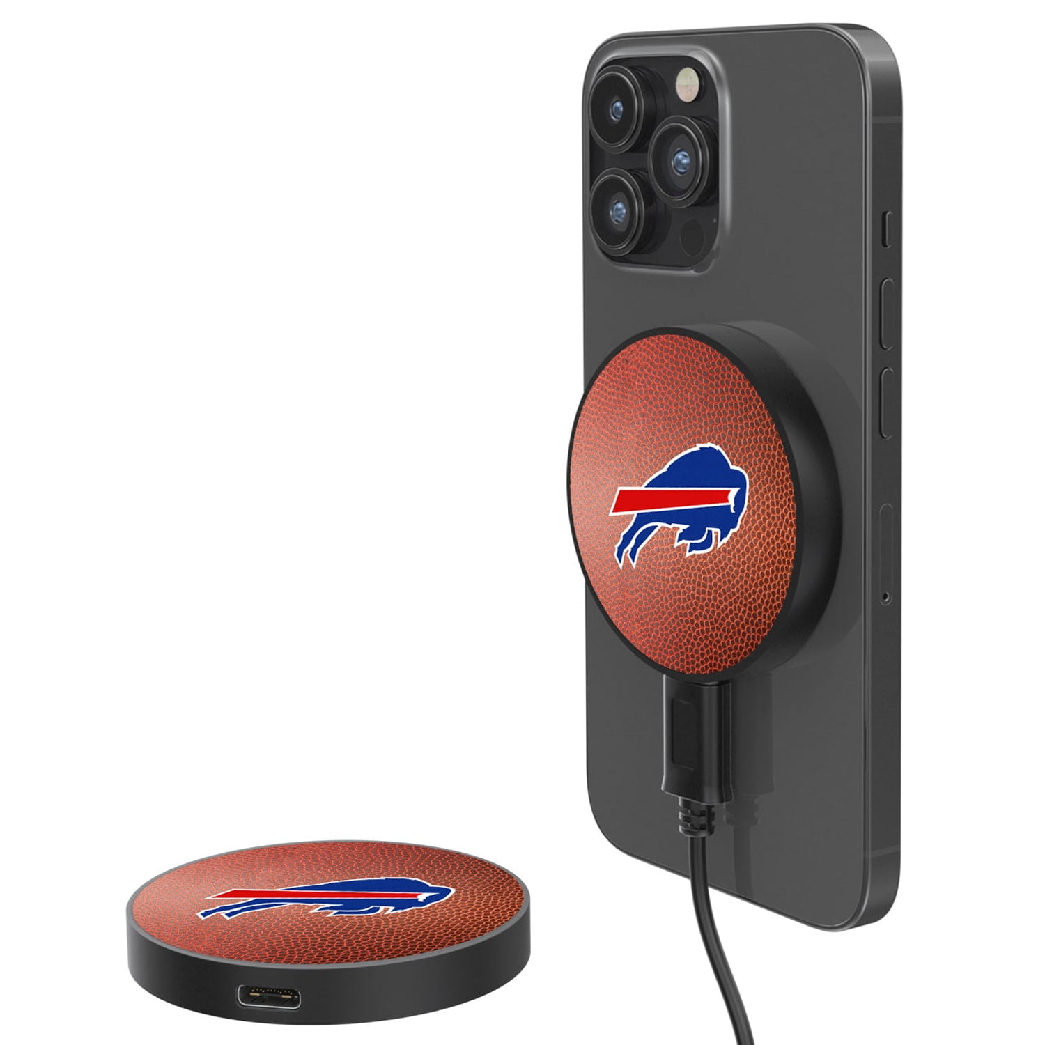 Buffalo Bills 10-Watt Football Design Wireless Magnetic Charger ...