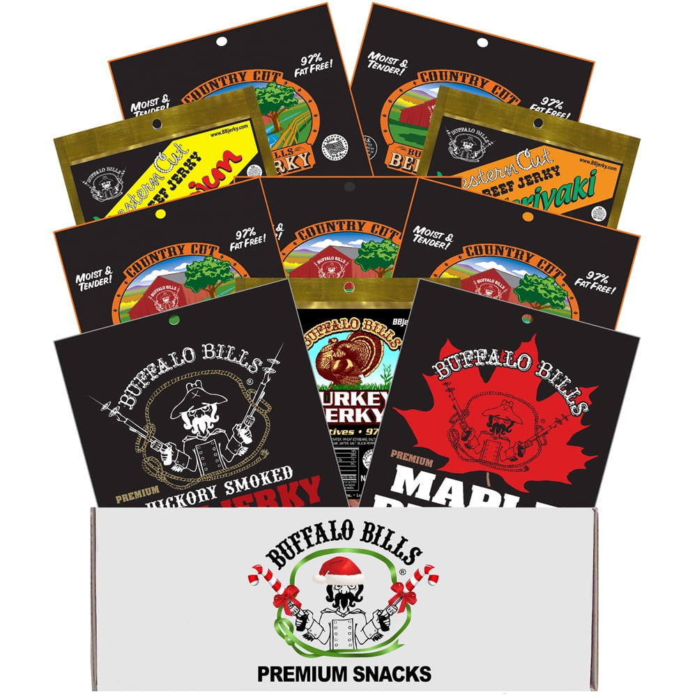 Buffalo Bills 10-pc Assorted Jerky Christmas Sampler Gift Box (10 packs ...