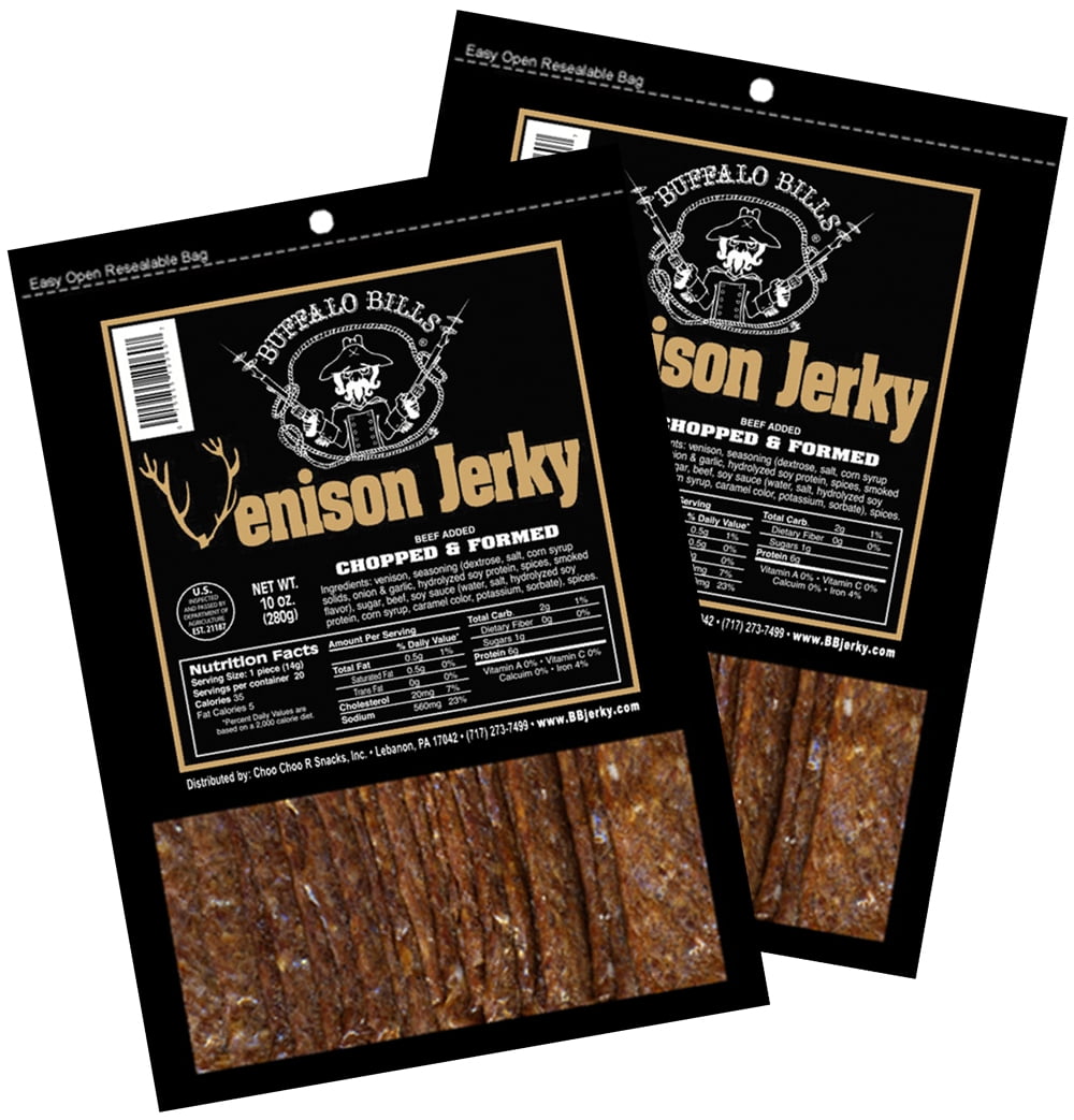 Buffalo Bills 10oz Original Venison Jerky Strips Packs (two 10oz packs ...