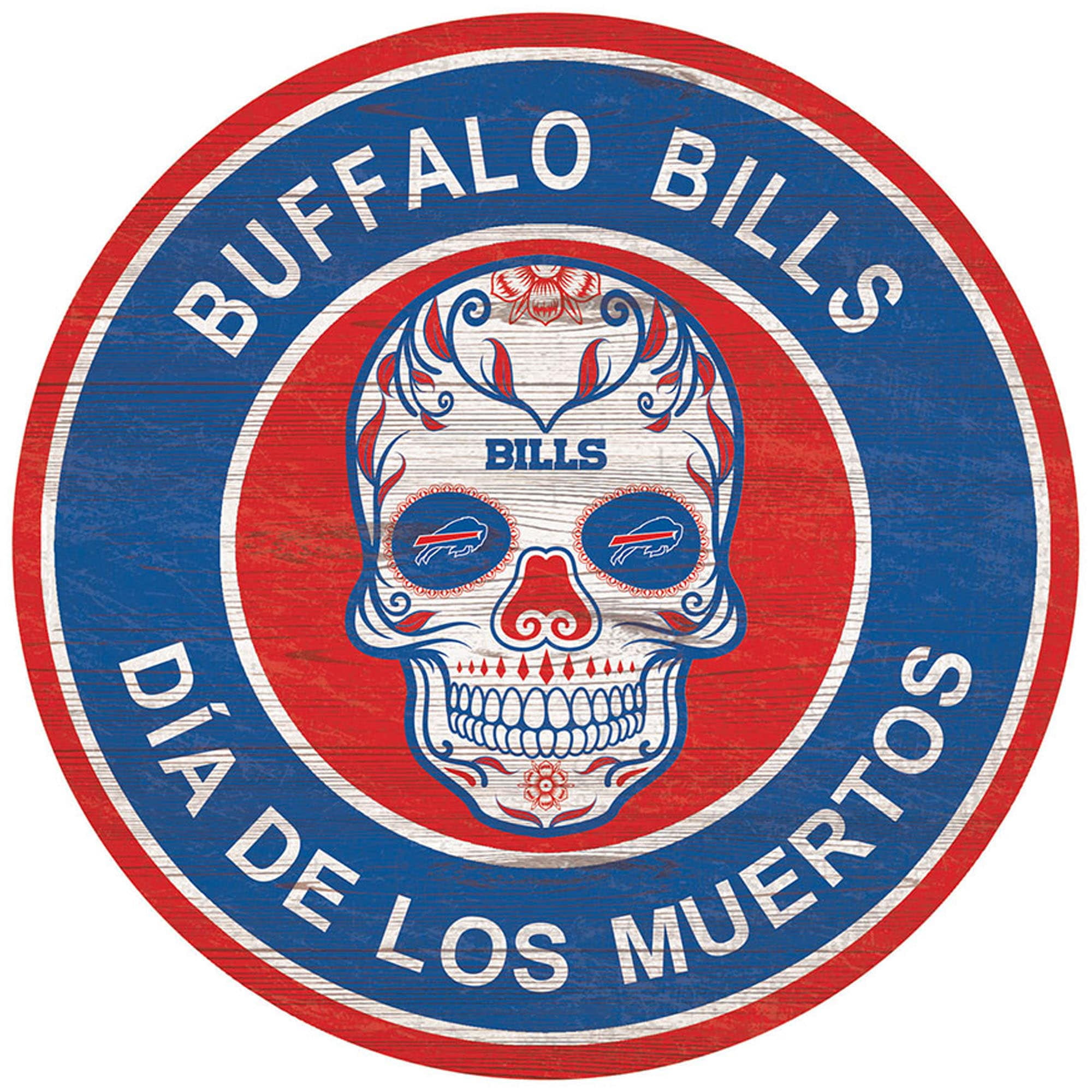 Buffalo Bills 12'' Sugar Skull Circle Sign - Walmart.com