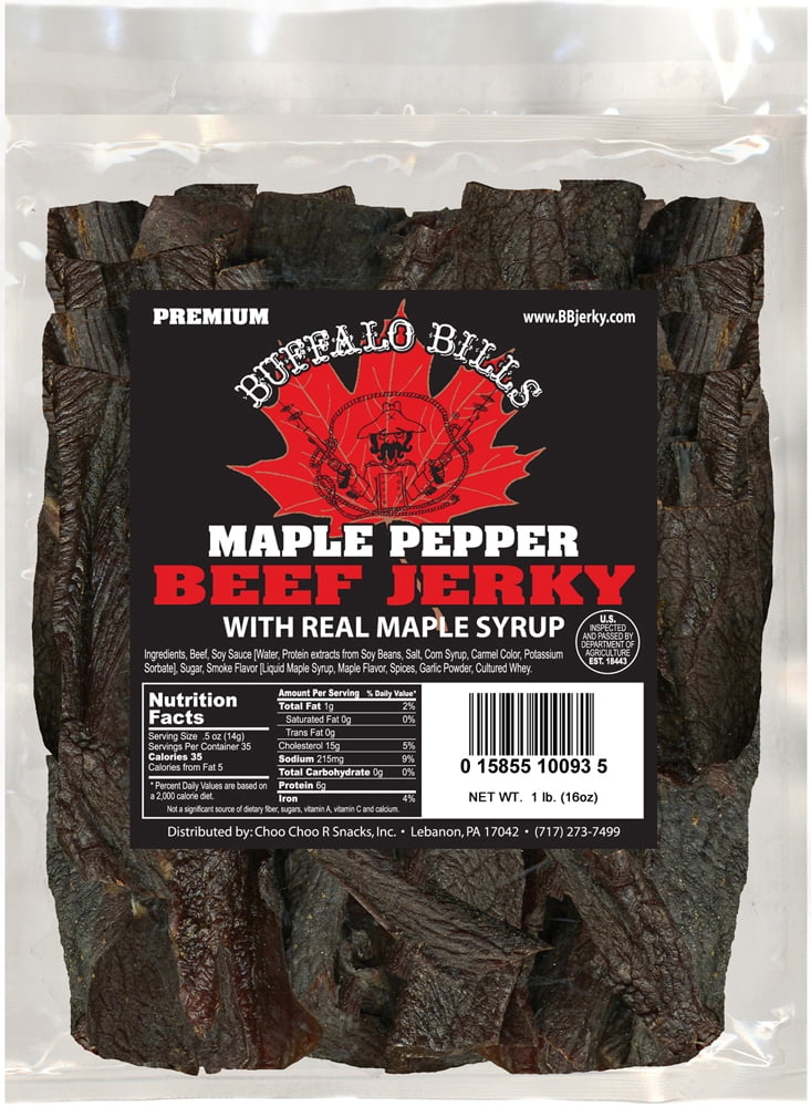 Buffalo Bills 16oz Premium Maple Pepper Beef Jerky Pieces (one pound ...