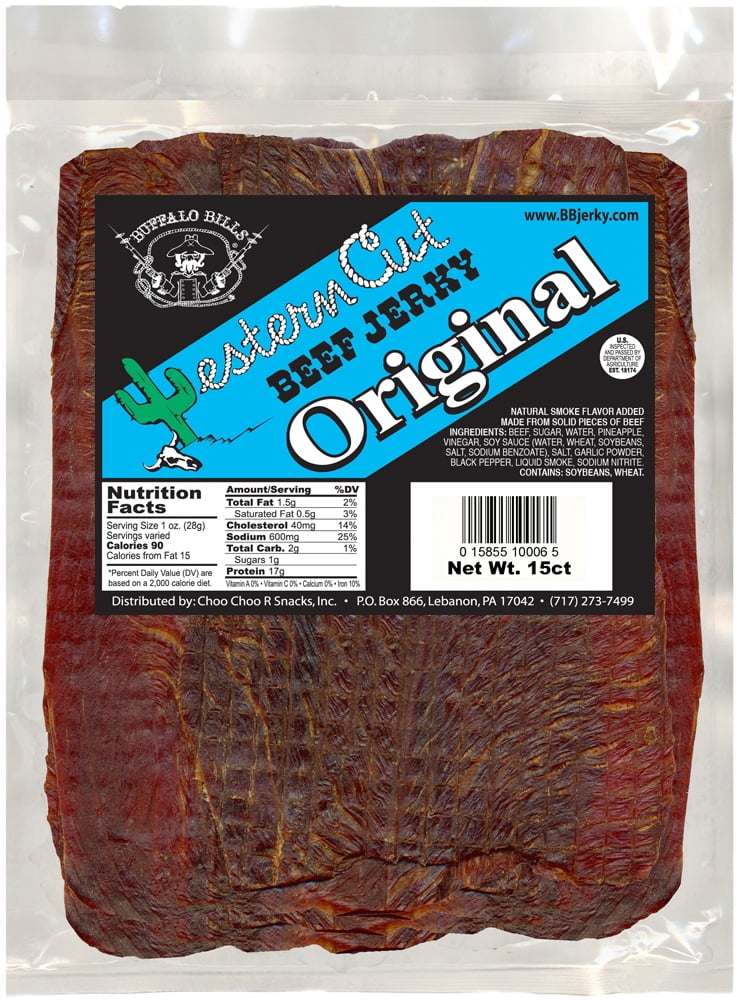 Buffalo Bills 18oz Original Western Cut Big Slab Beef Jerky (15 beef ...